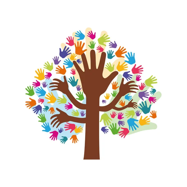 Colorful solidarity hand tree ⬇ Vector Image by © cienpies | Vector ...