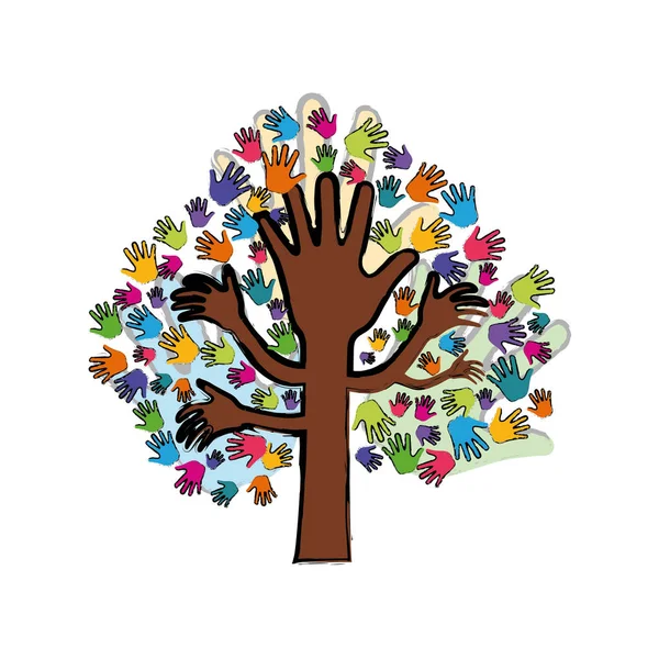 Colorful solidarity hand tree ⬇ Vector Image by © cienpies | Vector ...