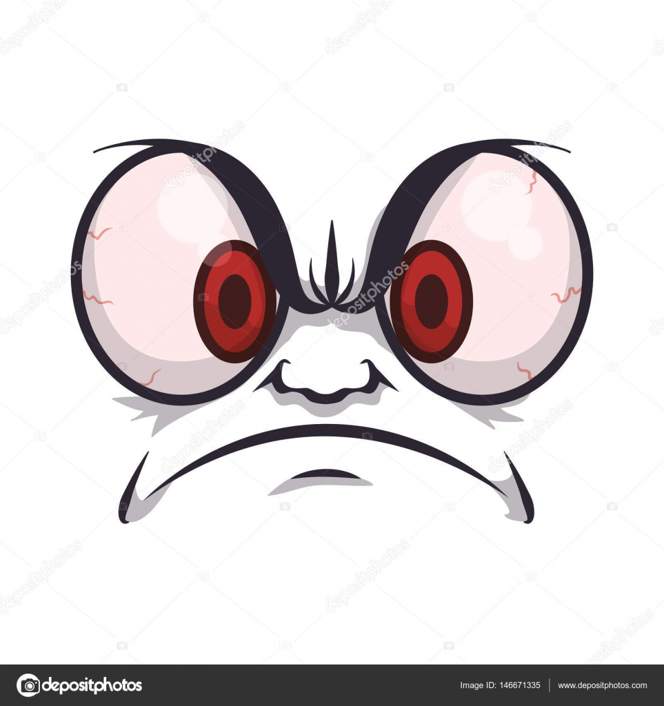 Angry Crazy Face Cartoon