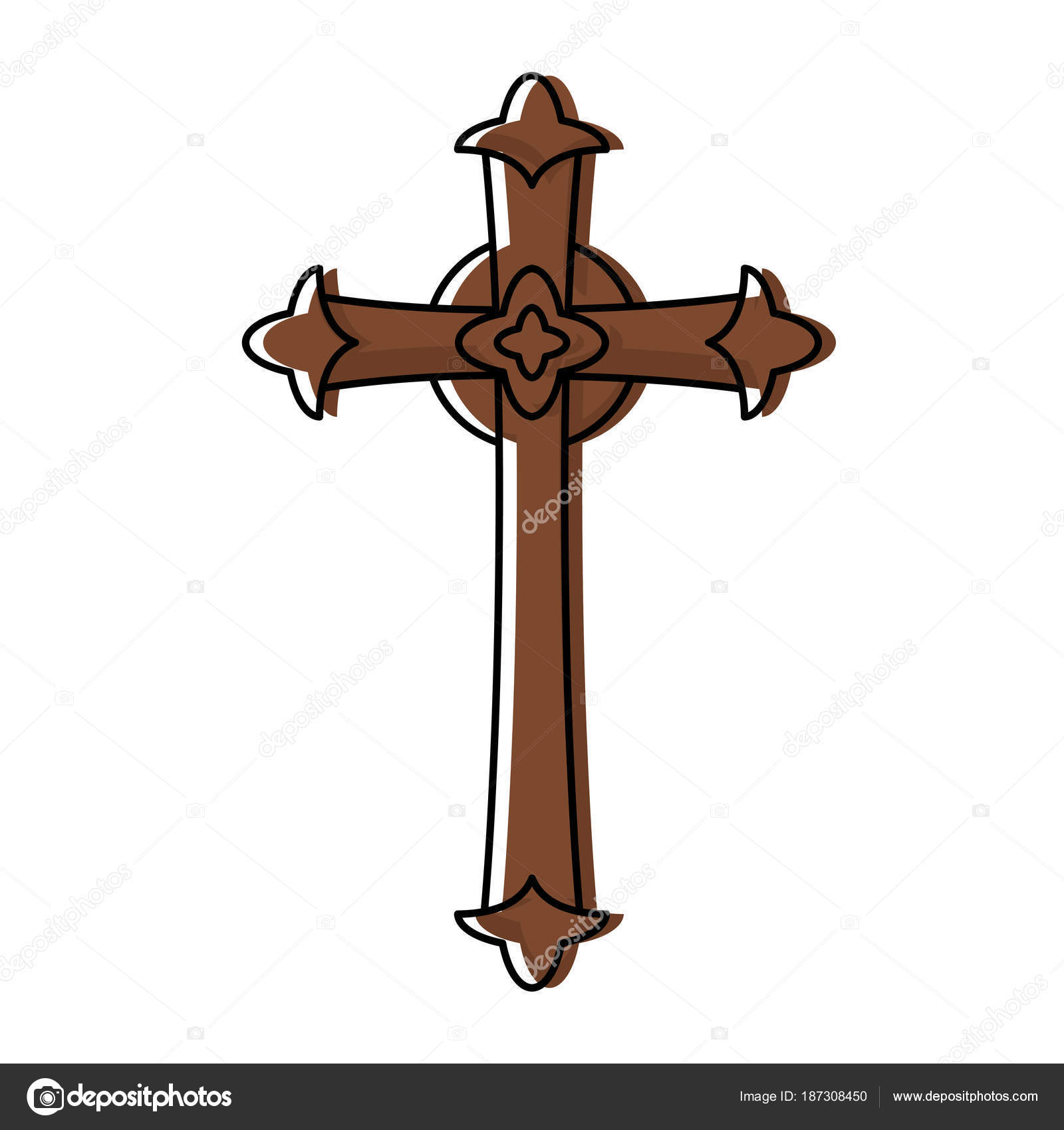 Cruz Católica diseño vector, gráfico vectorial © djv imagen #187308450