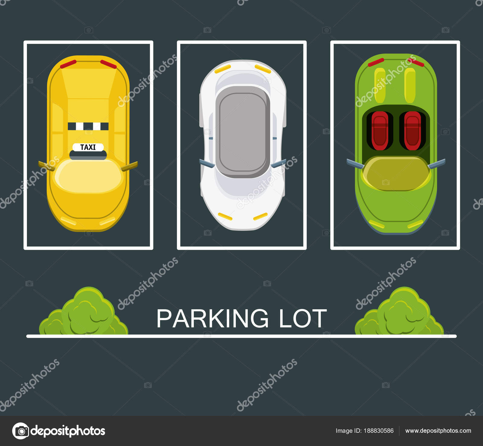 Diseño de zona de aparcamiento Vector de Stock de ©djv 188830586