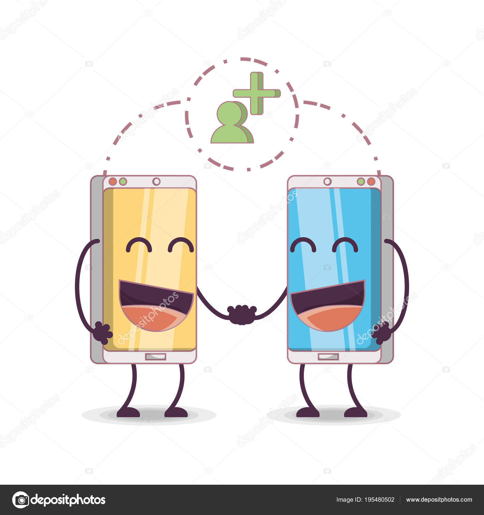 Two smartphones friends comic character Stock Vector Image by ©djv ...