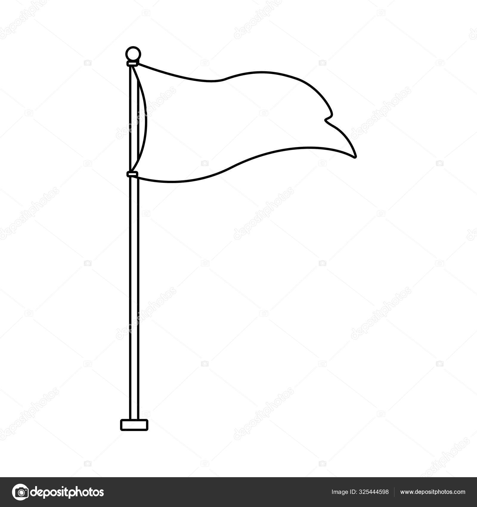 Flag waving on a stick in white background Stock Vector by ©djv 325444598