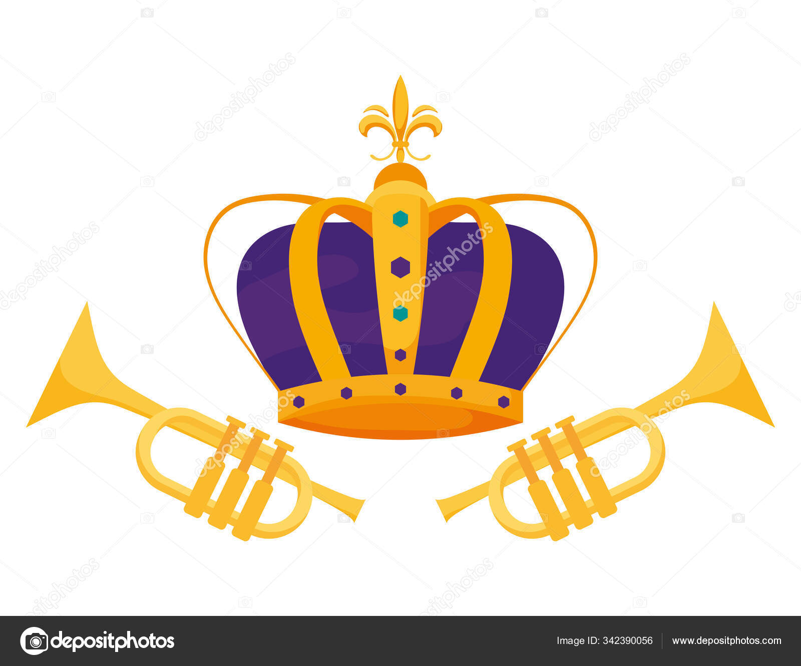 Isolated royal crown and trumpets vector design Stock Vector Image by ...