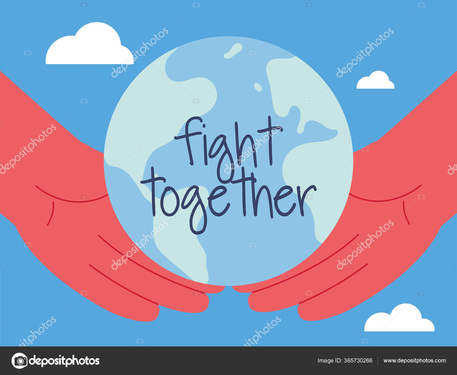 Hands and planet earth in fight sign Stock Vector Image by ©djv #365730266