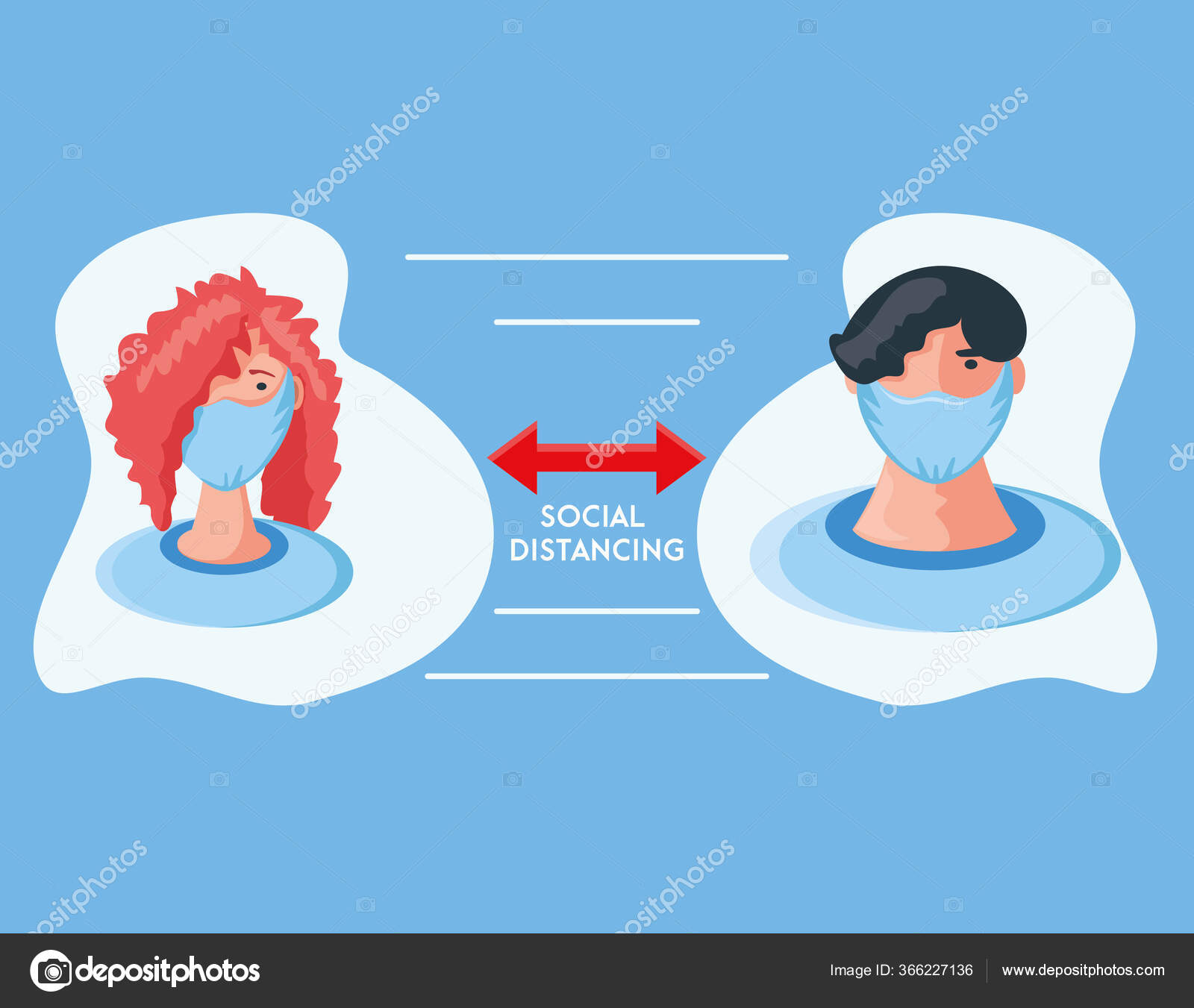 Infographic with people social distance, stay safe by keeping a ...