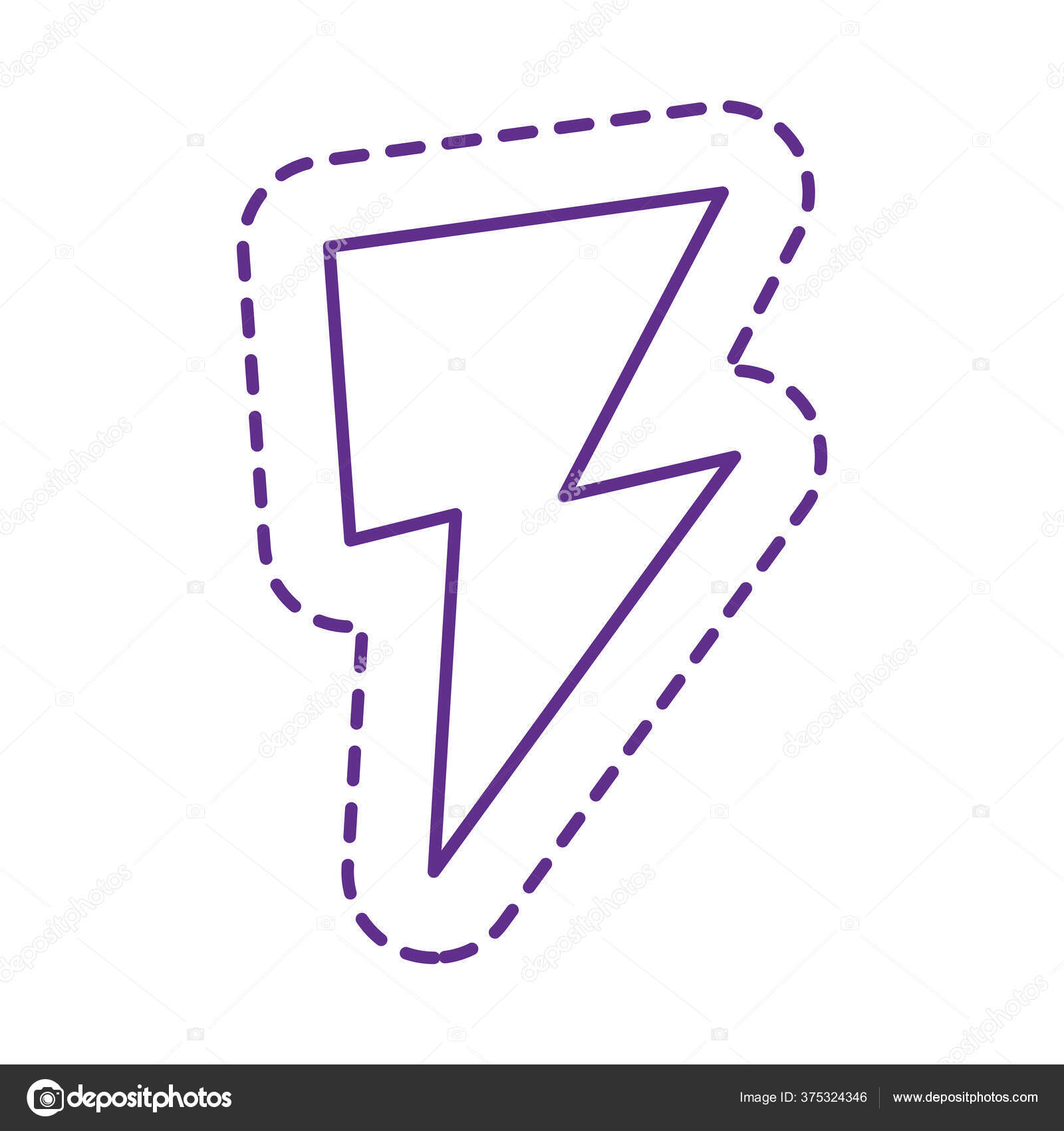Cute thunder patch line style icon vector design — Stock Vector © djv ...