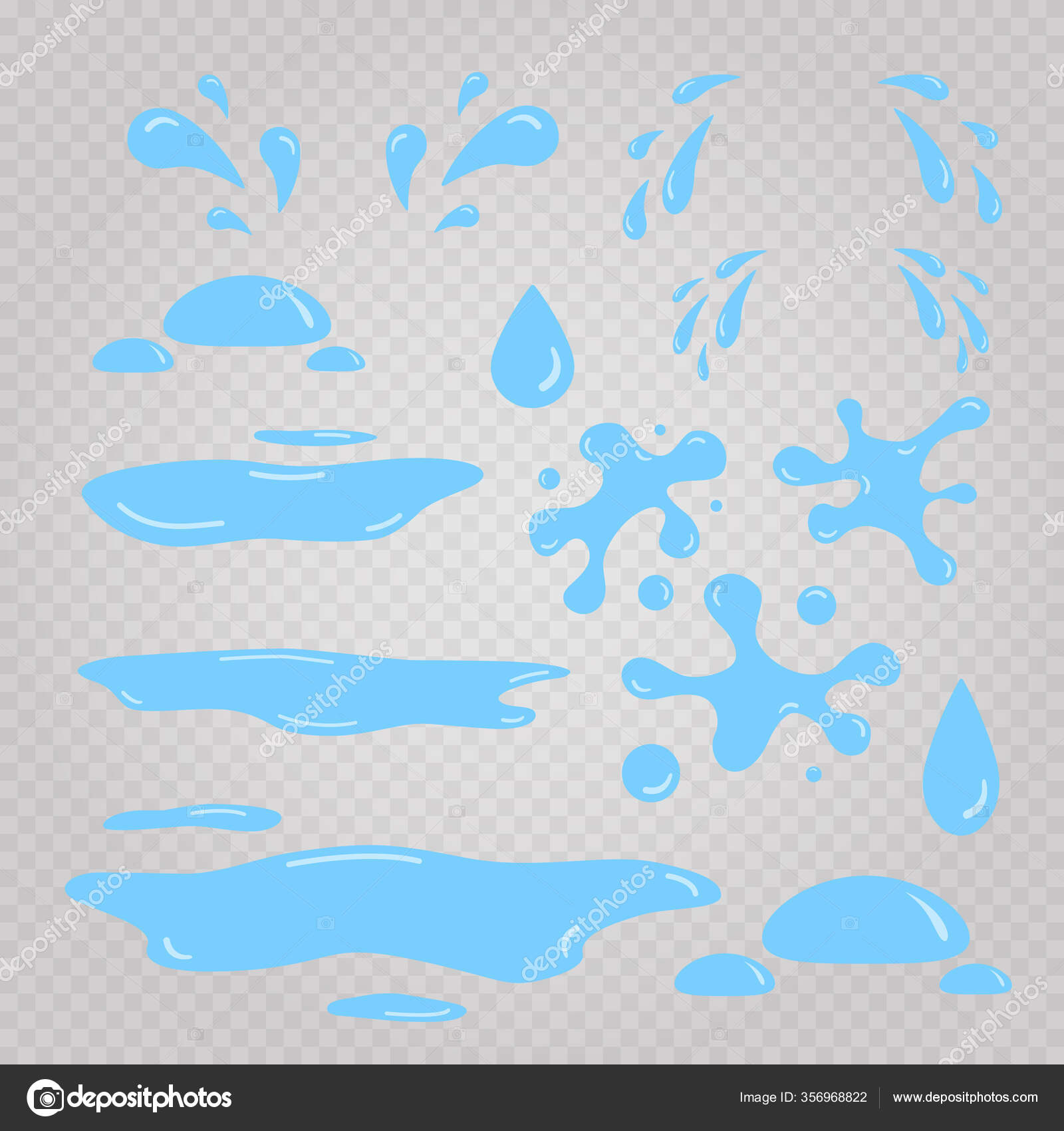 Tears, drops, water elements. — Stock Vector © fiestachka #356968822
