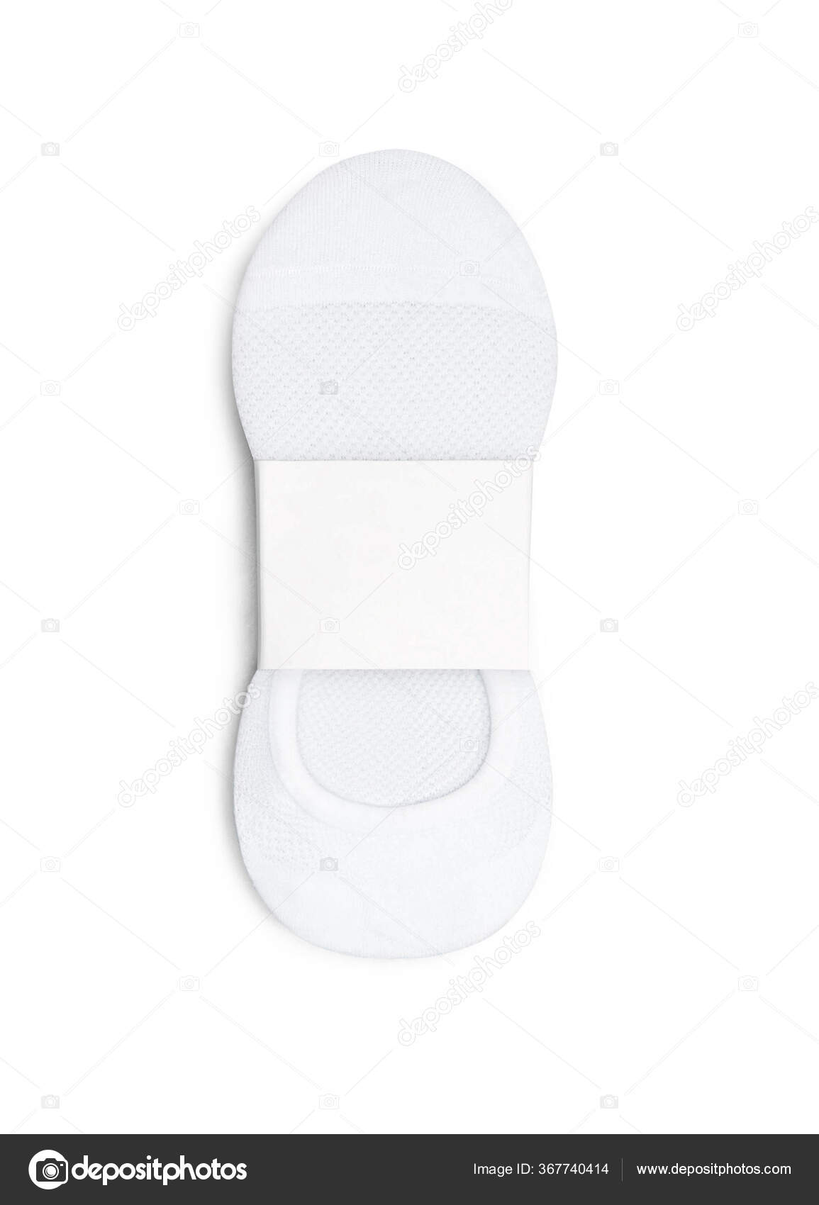 White Color Short Mini Socks Mockup Design Isolated White Background ...