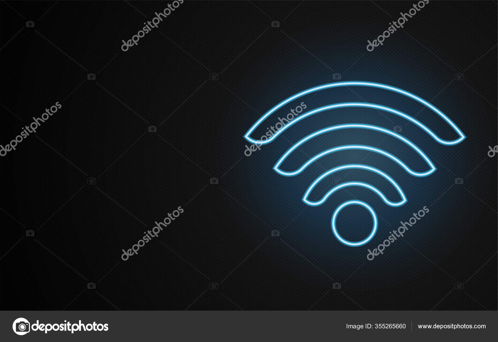 Wifi Neon Glowing Lines Wifi Energy Concept Luxury Background Stock ...
