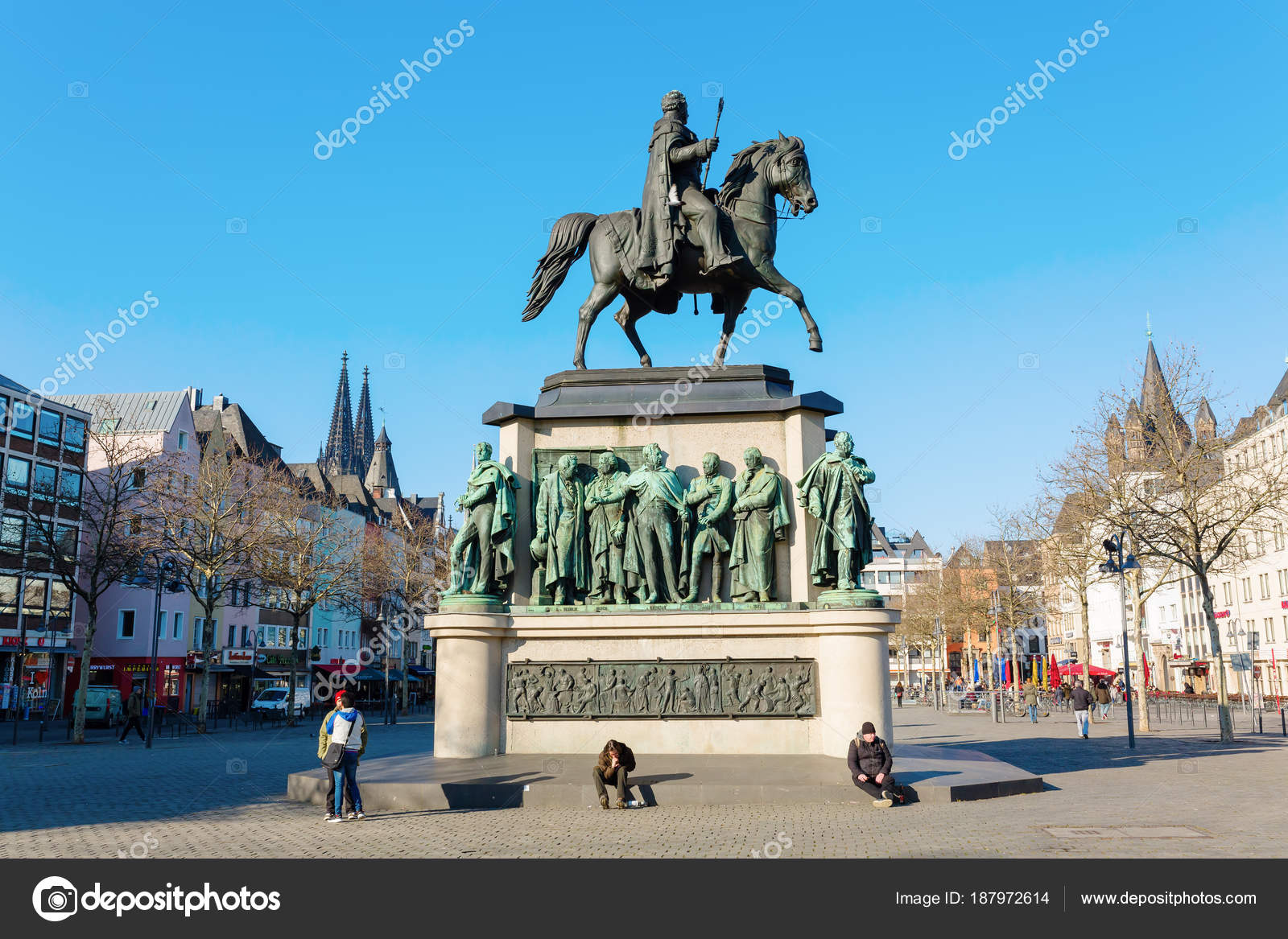 Equestrian statue on the Heumarkt in Cologne, Germany – Stock Editorial ...