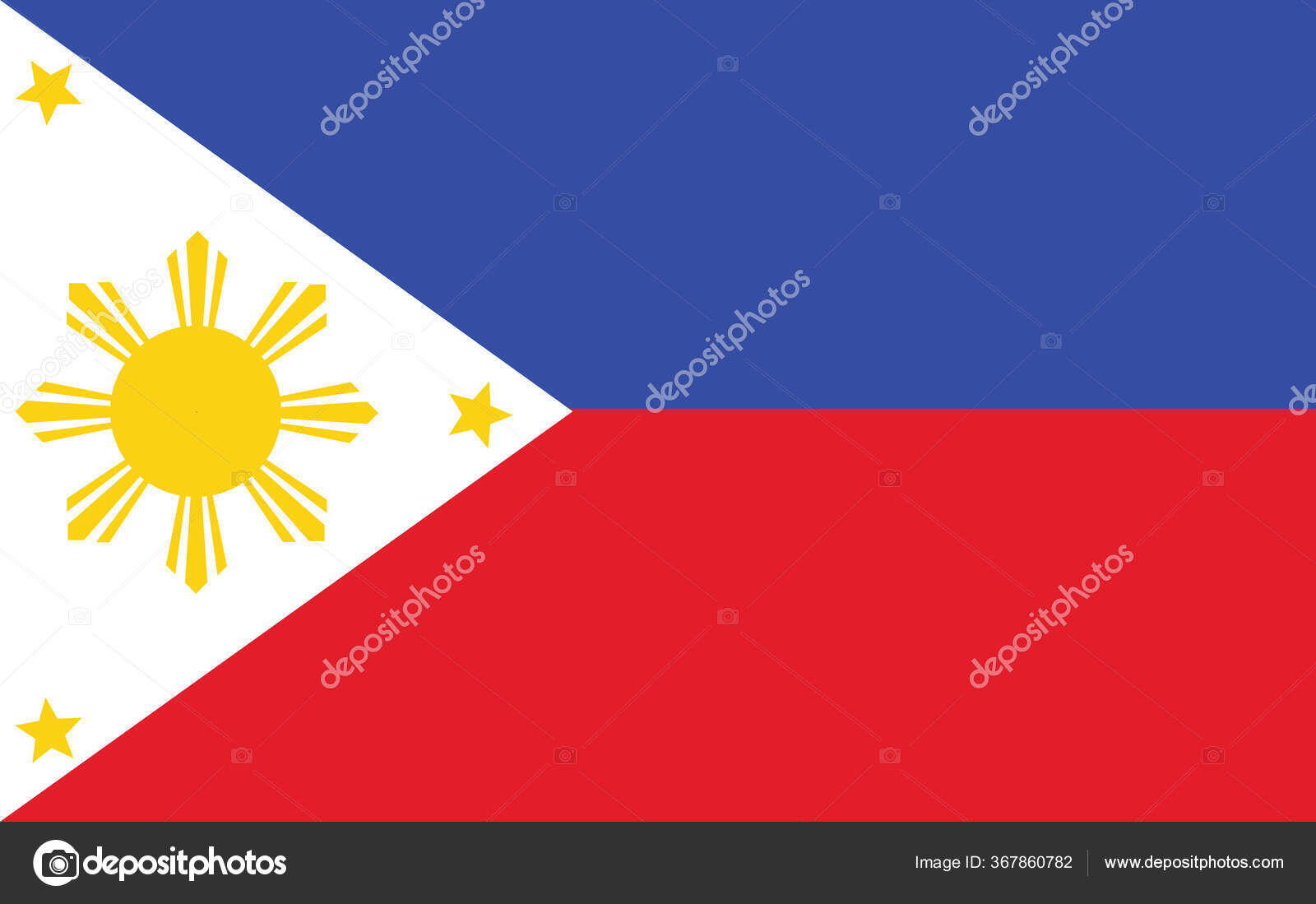 Philippines Flag Vector Graphic Rectangle Filipino Flag Illustration Philippines Country Stock ...