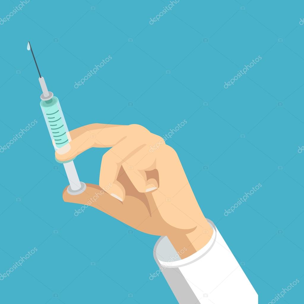 Doctor hand press syringe Stock Vector Image by ©Sentavio #125674934