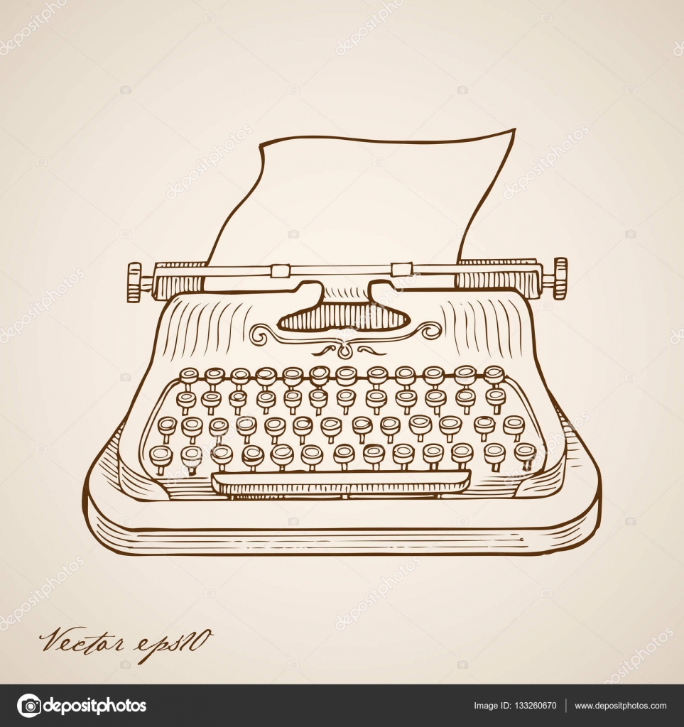 Typewriter and sheet of paper Stock Vector Image by ©Sentavio #133260670