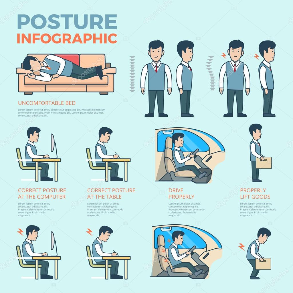 Posture Infographics Template — Stock Vector © Sentavio 143613953