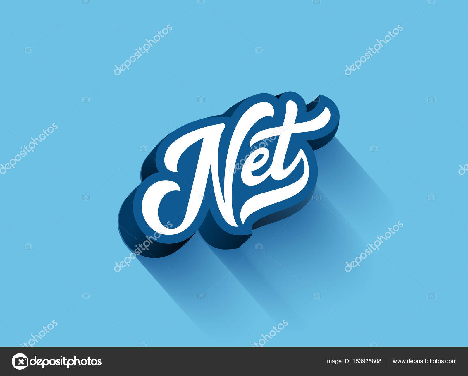Net text 3D Vector Lettering poster design template Stock Vector by ...