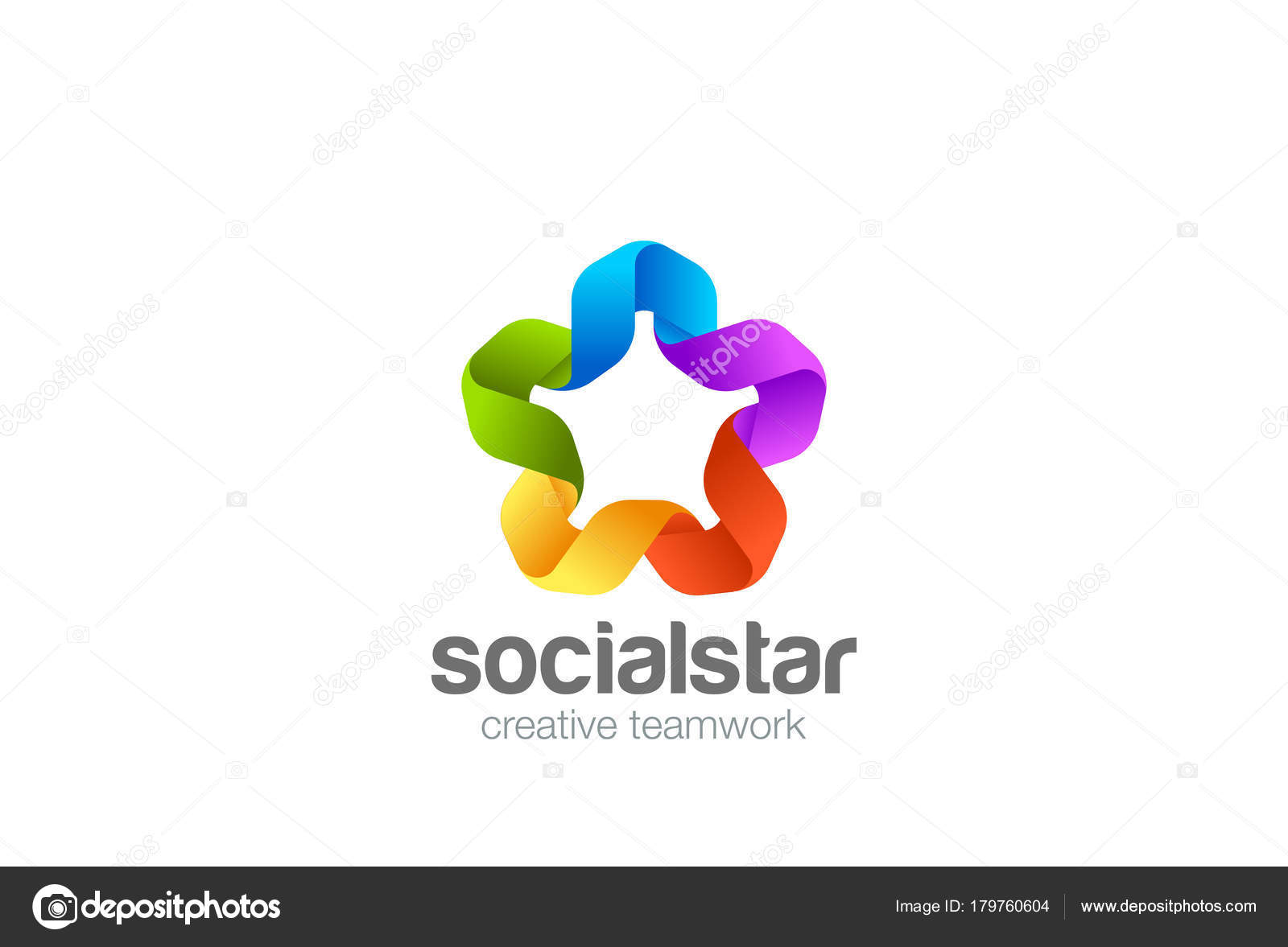 Social Teamwork Star Union Plantilla Vector Diseño Logotipo Vector de ...