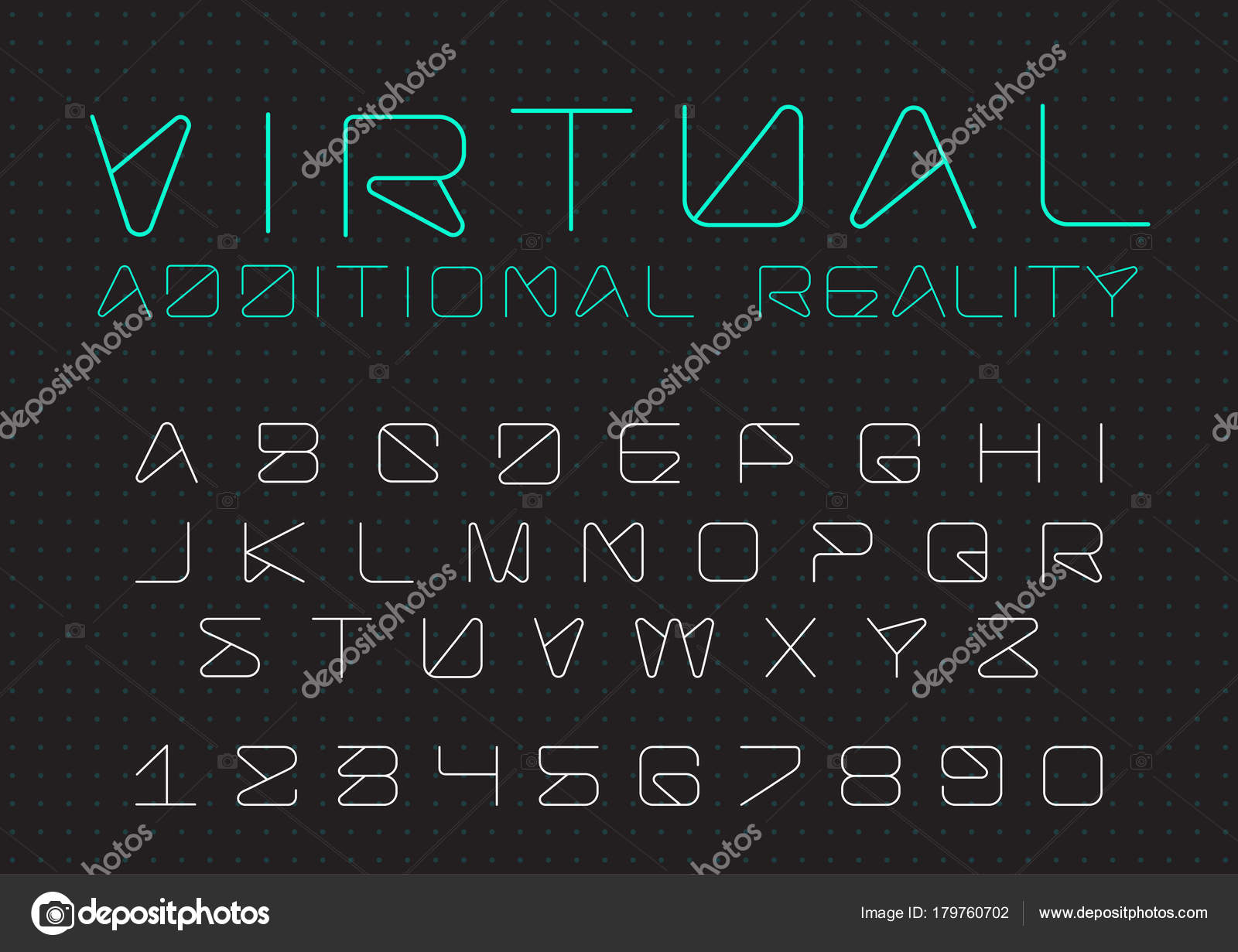 Futuristic Vector Diseño Fuentes Tipo Letra Digital Virtual Reality ...