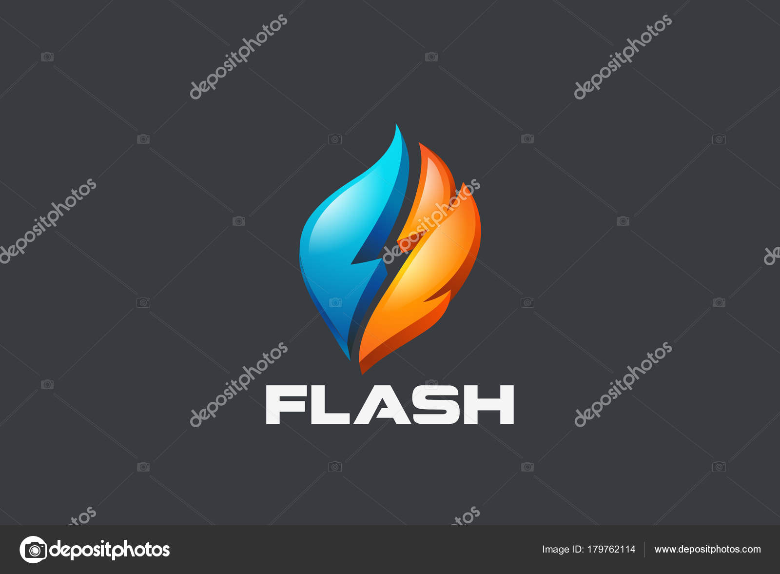 Flash Thunderbolt Power Logo Design Vector Template Stock Vector Image ...