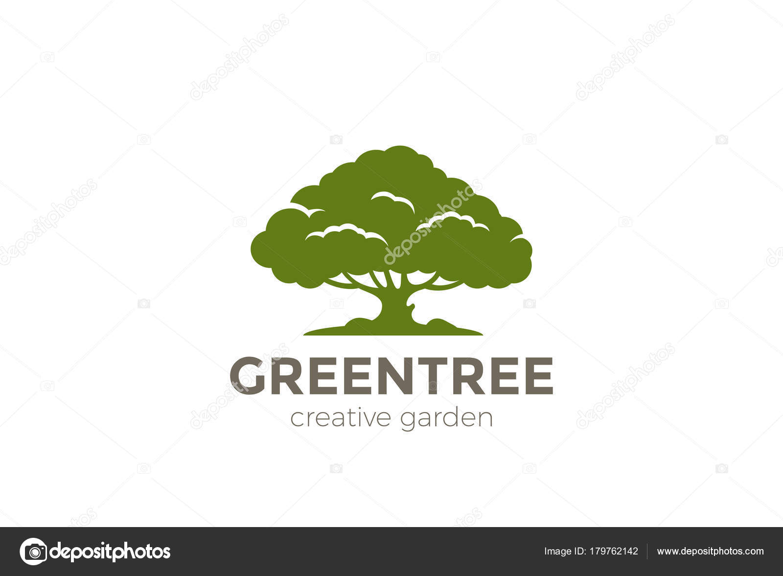 Green Oak Tree Abstract Logo Design Vector Template Stock Vector by ...