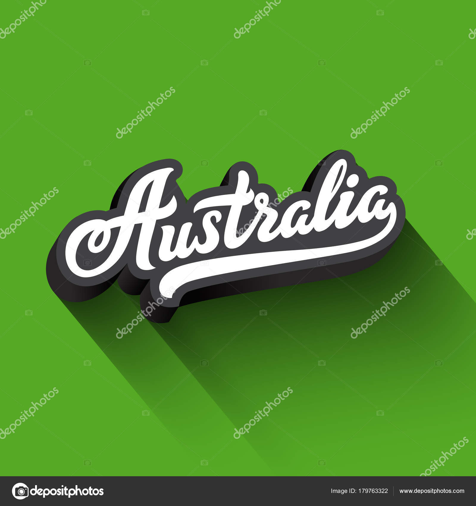 Australia Text Calligraphy Vintage Retro Lettering Vector Design Stock ...