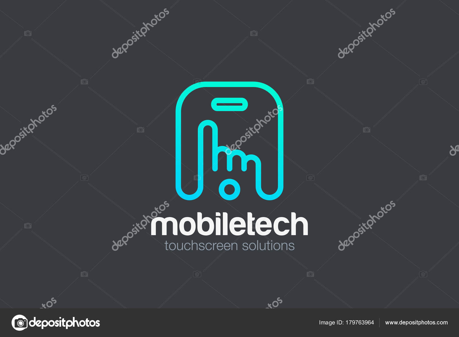 Finger Press Touchscreen Mobile Phone Logo Design Vector Template ...