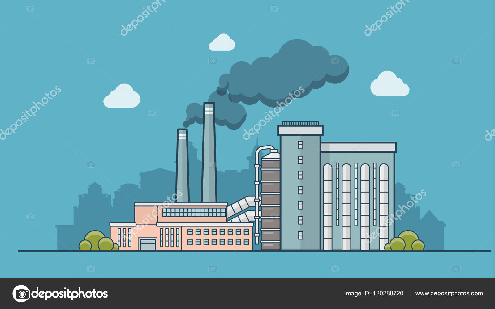 Linear Flat modern heavy industry Stock Vector Image by ©Sentavio ...
