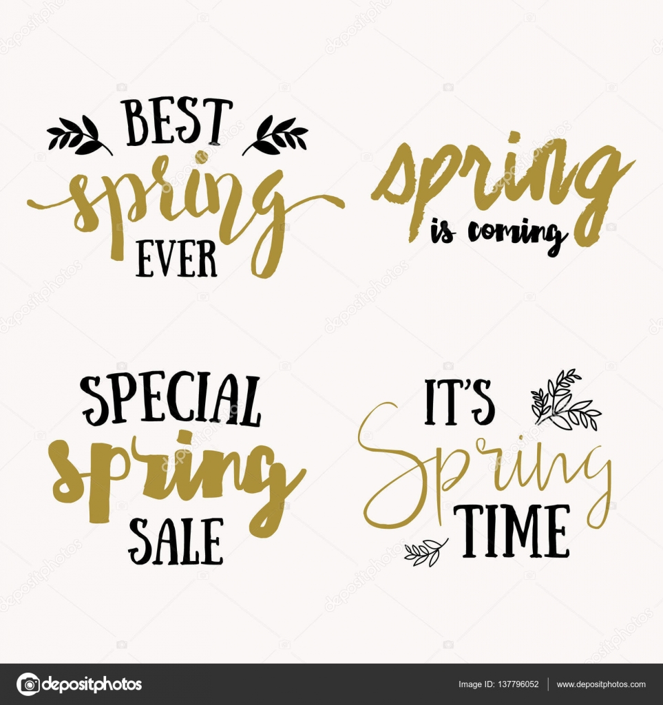 Its spring time lettering greeting cards set. Vector Special spring ...
