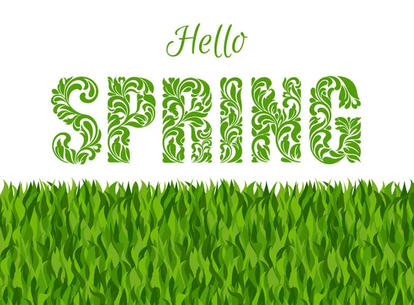 Hello SUMMER. Decorative Font made in swirls and floral elements ...