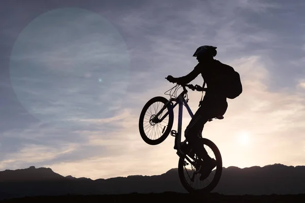 Riding a bike in nature.Bike enjoy the sunset. - Stock Image - Everypixel