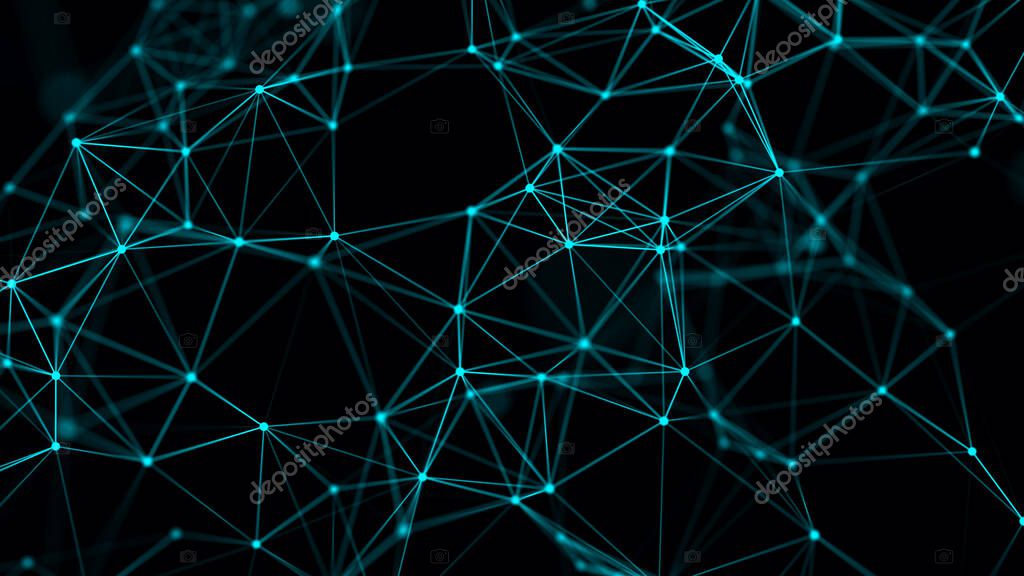 Distribución de formas triangulares en el espacio.Puntos y líneas ...
