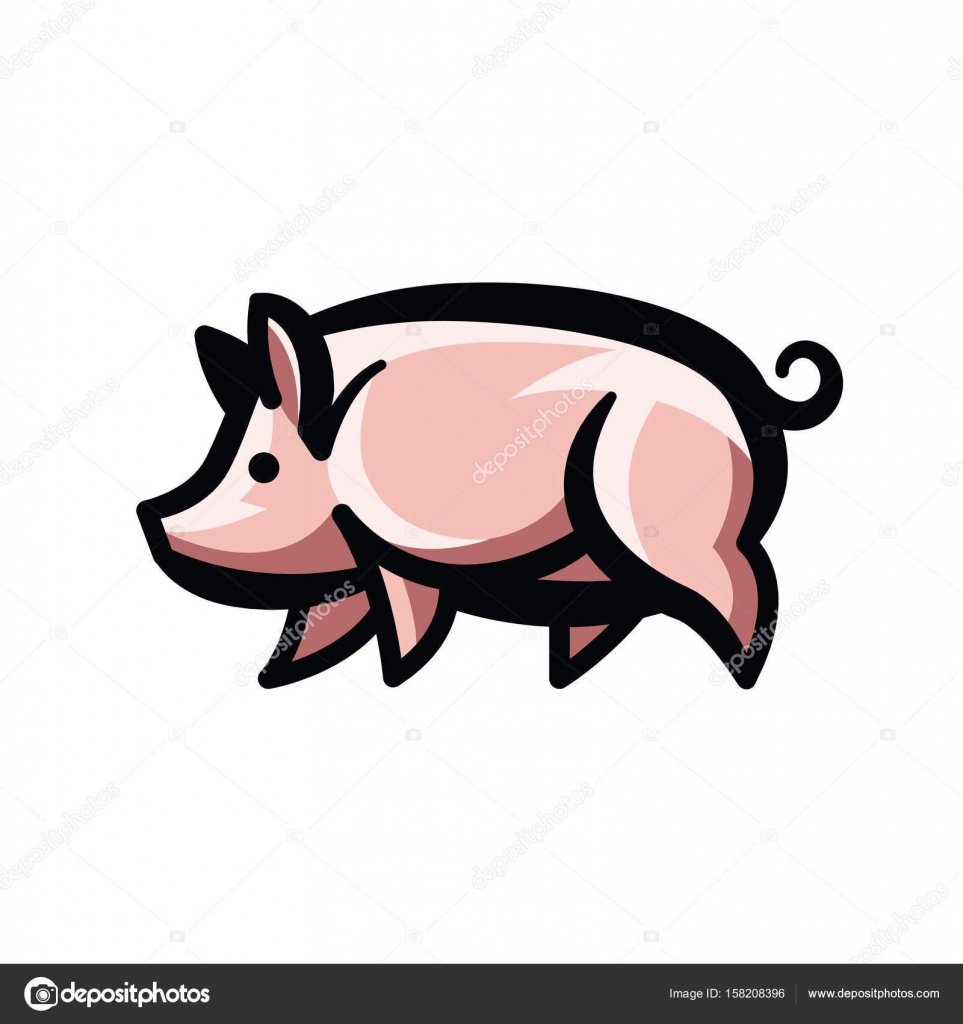 Colorful stylized drawing of pig Stock Vector by ©AnnaSuchkova 158208396