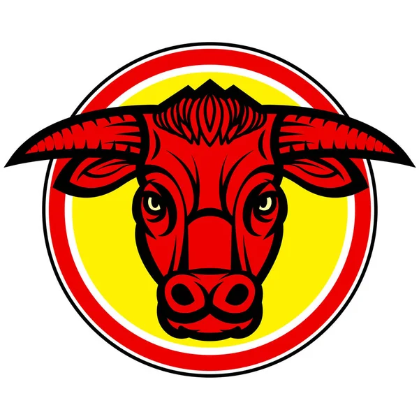 Red head of powerful horned bull Stock Vector by ©AnnaSuchkova 159067606