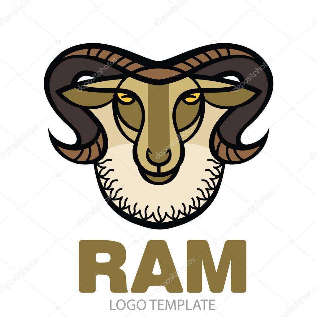 Drawing head of ram — Stock Vector © AnnaSuchkova #159100116