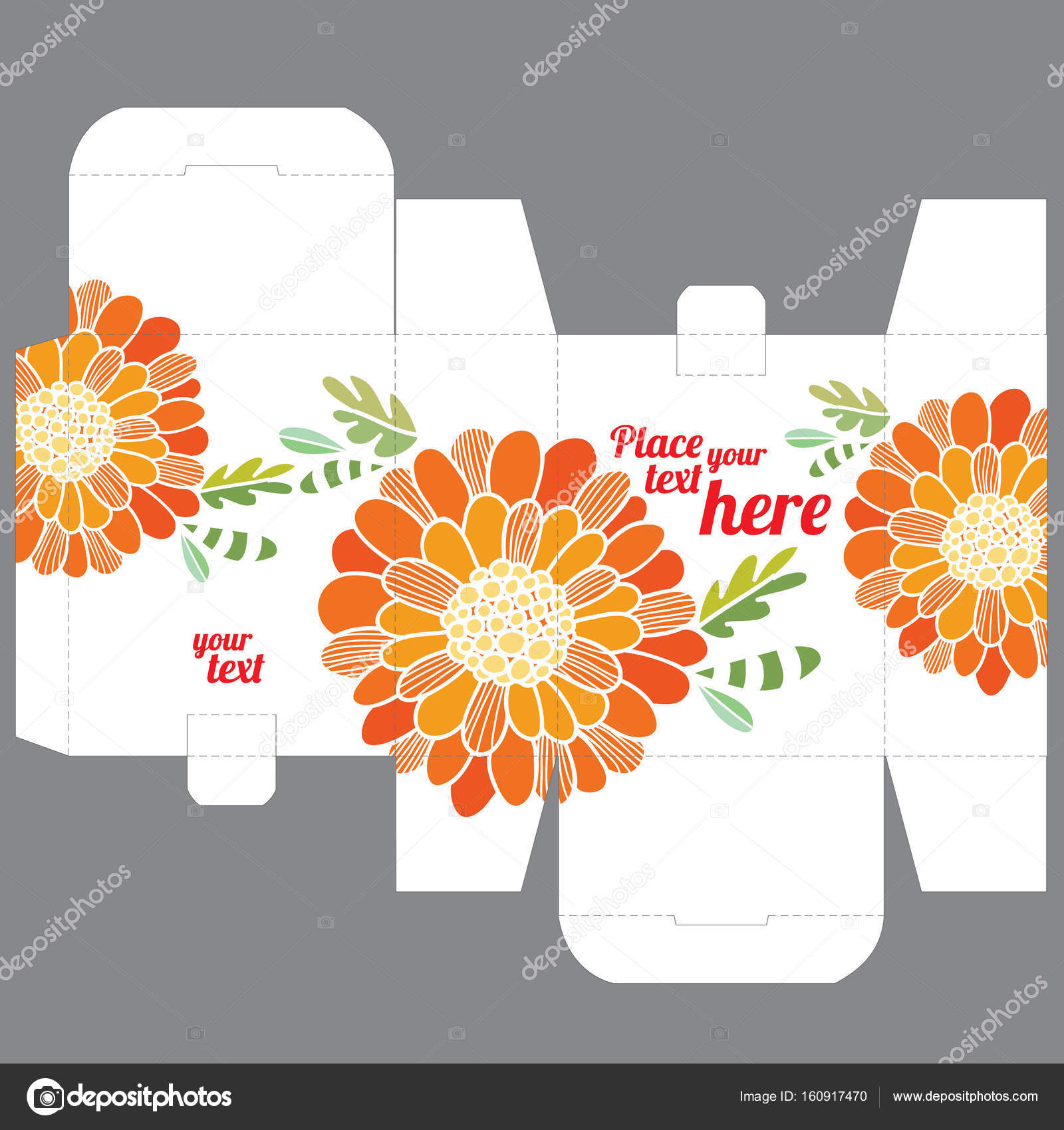 Gift wedding favor box design template with nature pattern Stock Vector ...