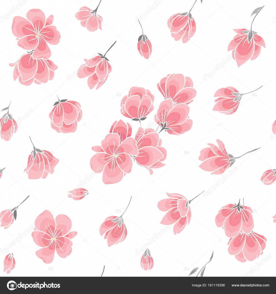 Seamless background pattern - pink Sakura blossom — Stock Vector ...