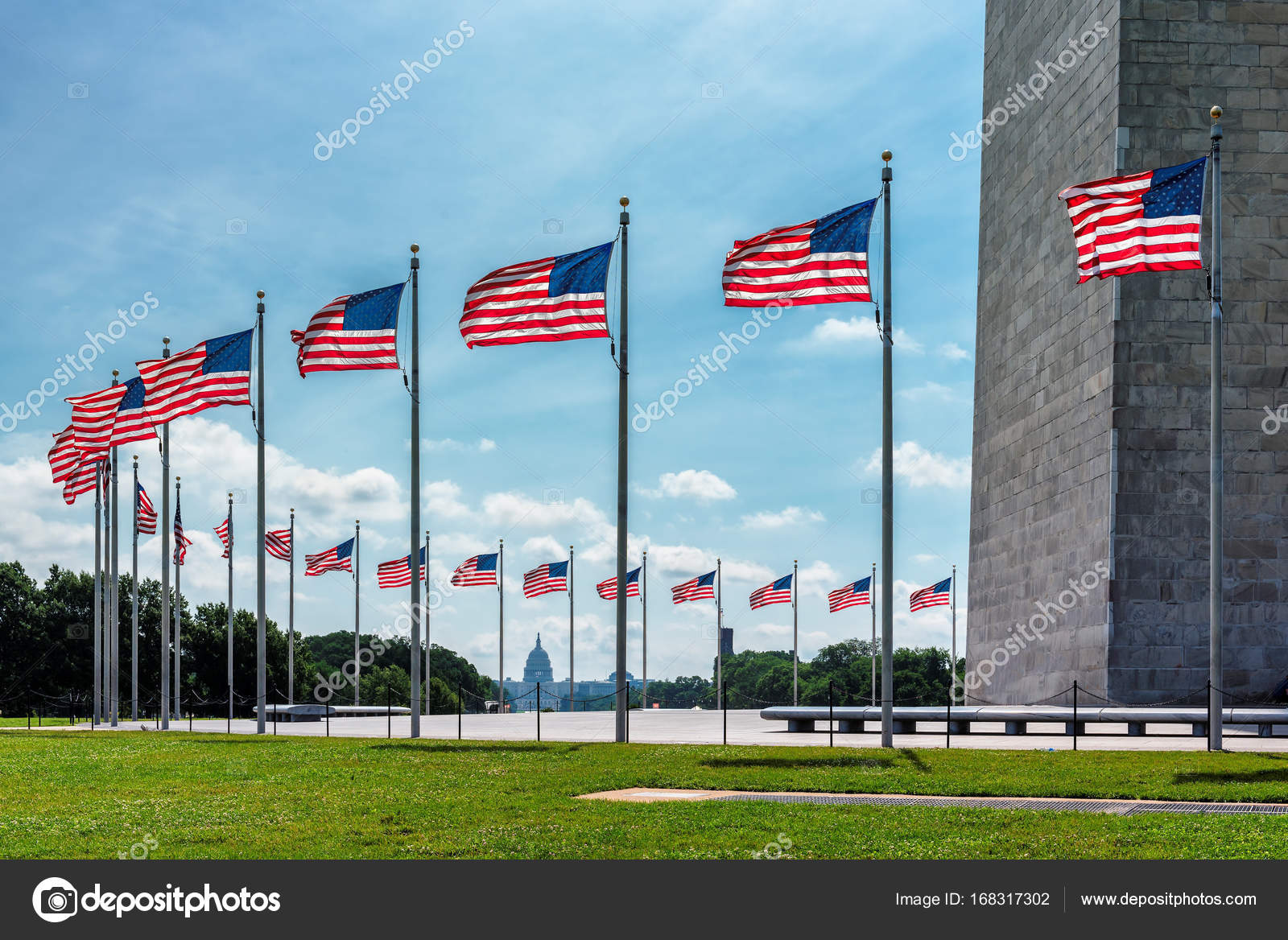 American flags in Washington DC. Stock Photo by ©luckyphotographer ...