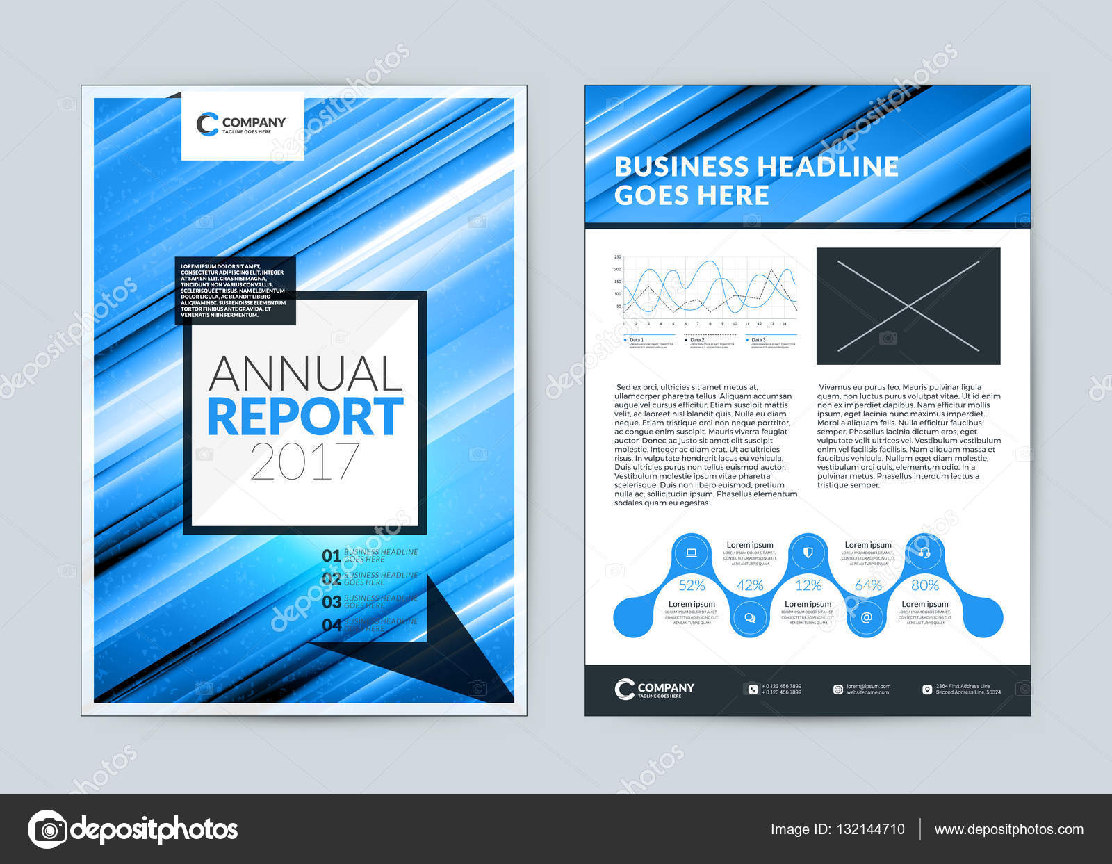 Annual report cover design template. Vector flyer design template ...