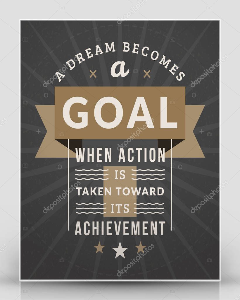 Cartel tipográfico vintage inspirador y motivacional. Colores negro y ...
