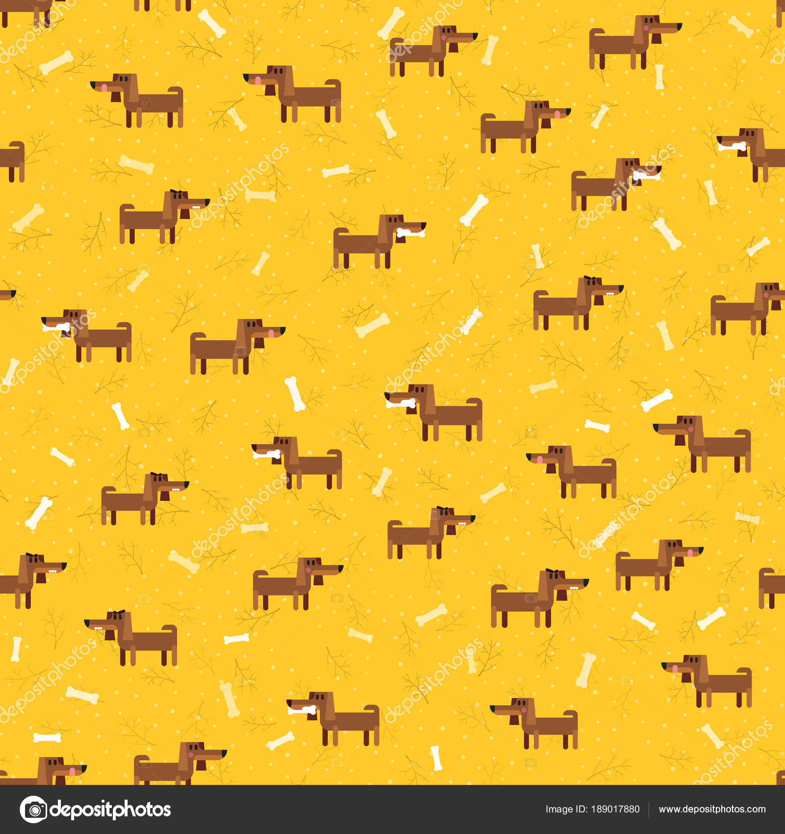 Seamless background with dogs. Flat vector illustration Stock Vector ...