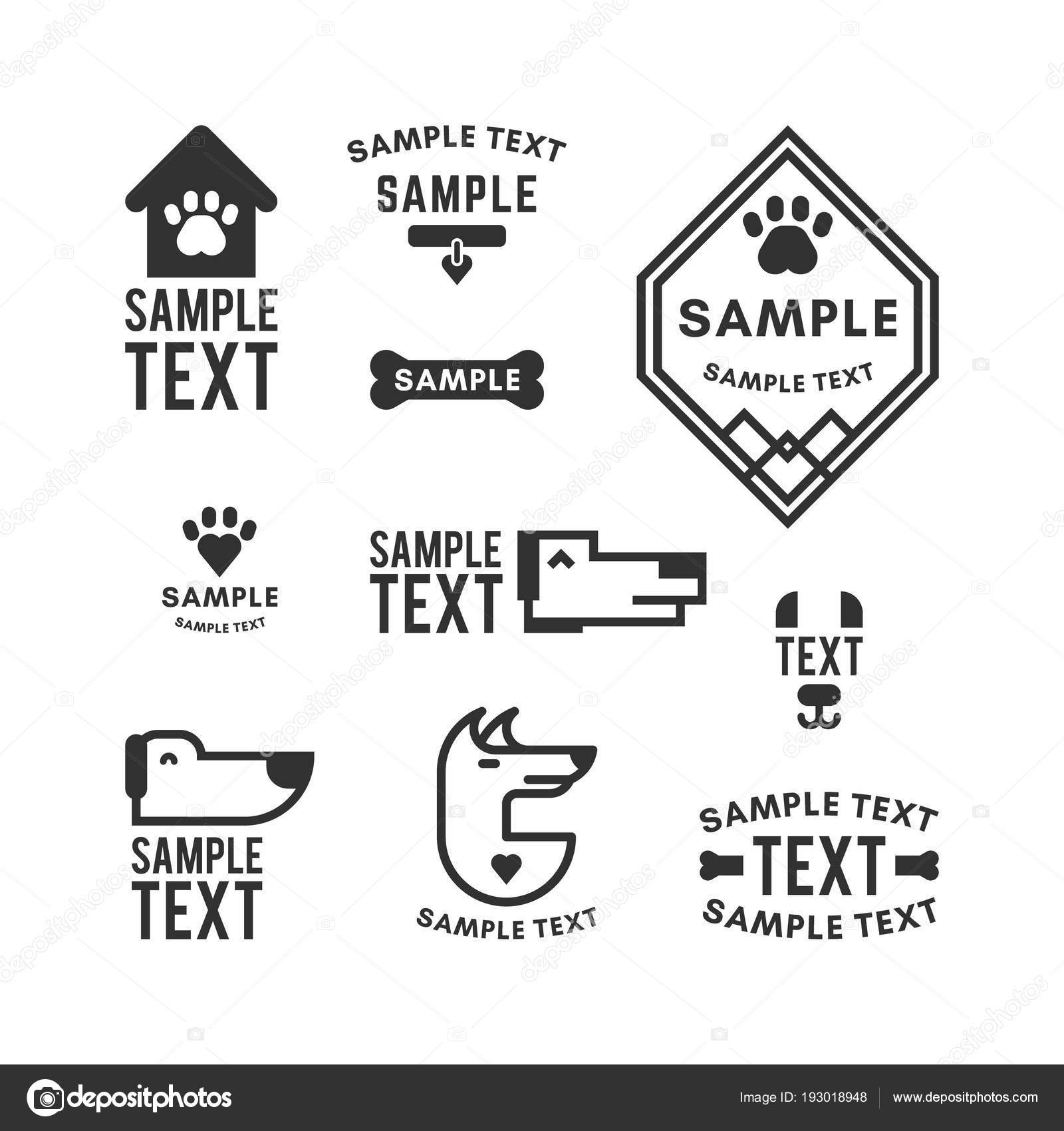 Set of vector dog logo and icons for dog club or shop Stock Vector ...