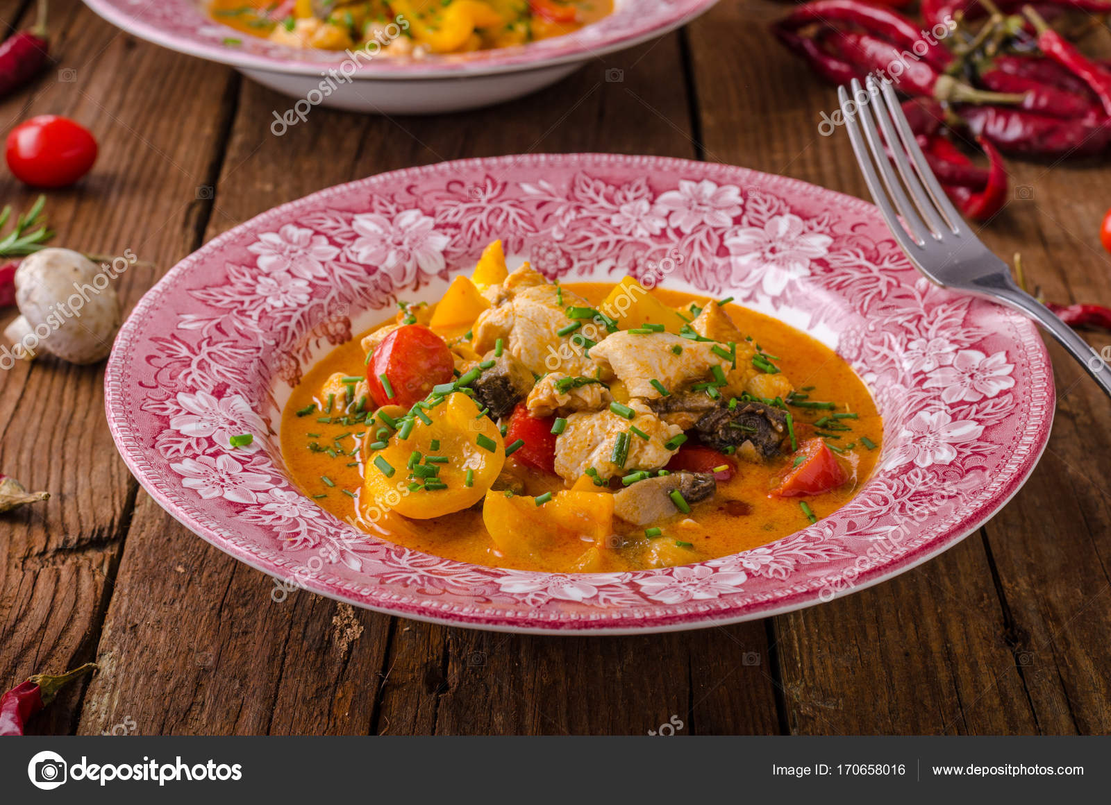 Chicken curry vegetable delish food Stock Photo by ©Peteer 170658016