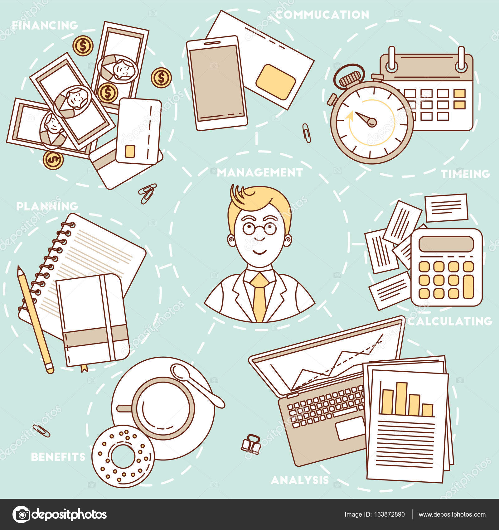 Management system line design. Stock Vector Image by ©kali13 #133872890