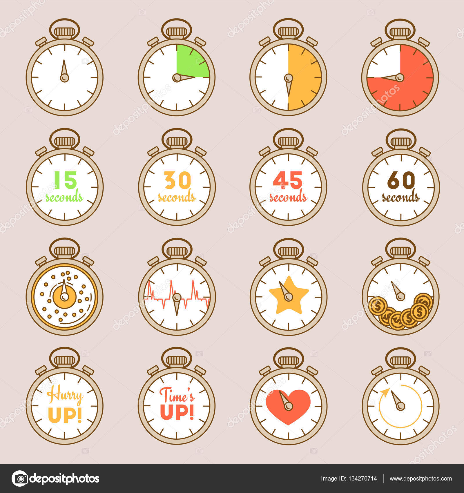 Set of timers collection Stock Vector Image by ©kali13 #134270714