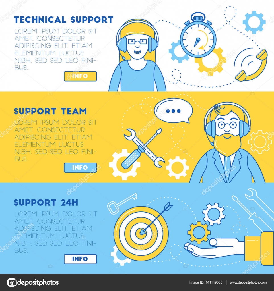 Technical support banners. Stock Vector Image by ©kali13 #141149506