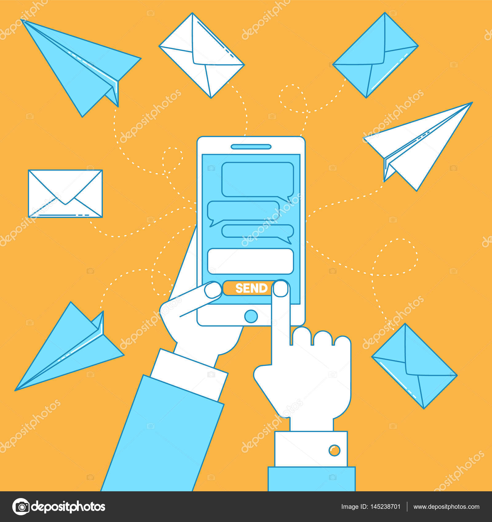 Cell phone with messages Stock Vector Image by ©kali13 #145238701