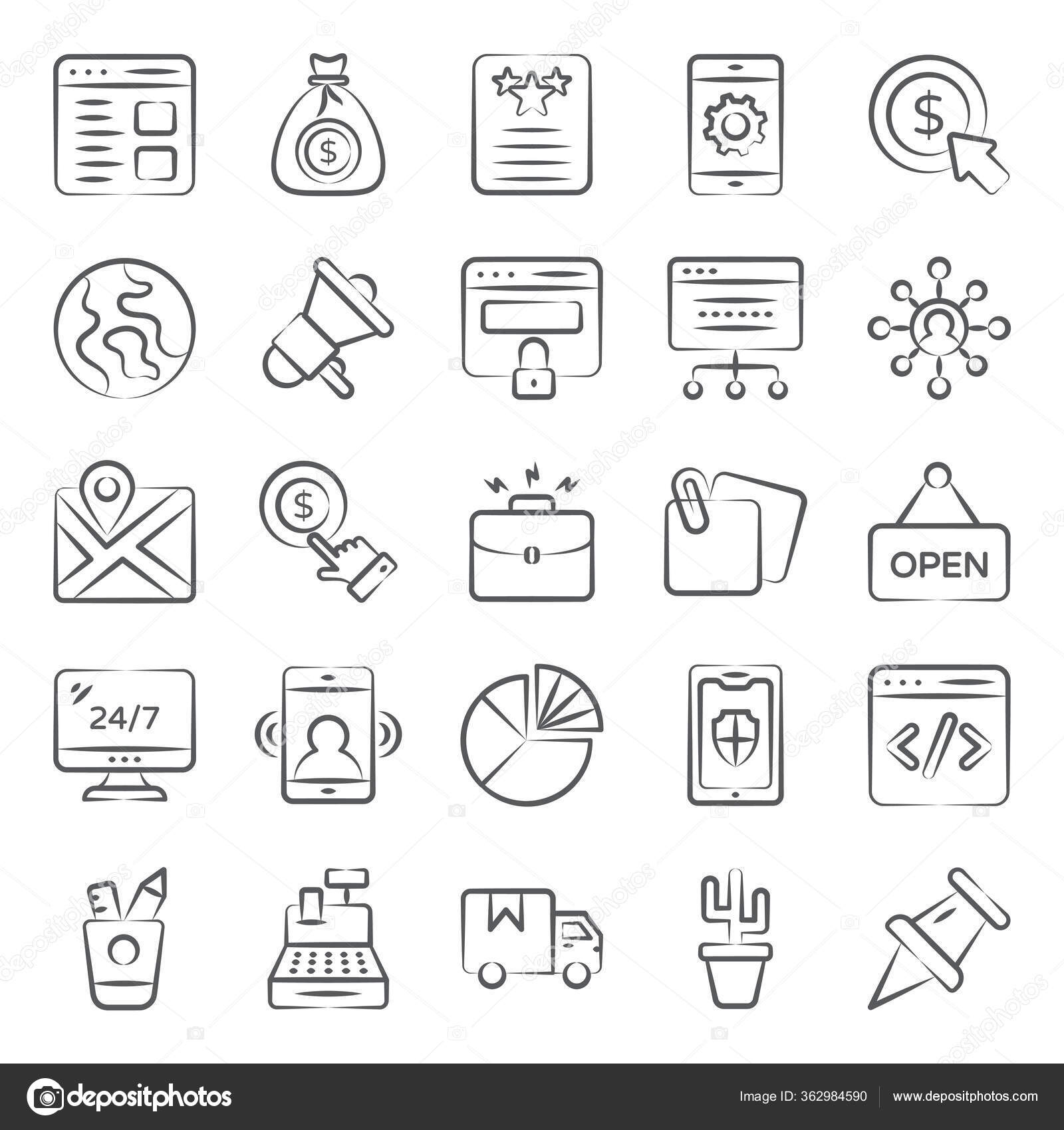 Pack Web Doodle Icons Stock Vector Image by ©smashingstocks #362984590