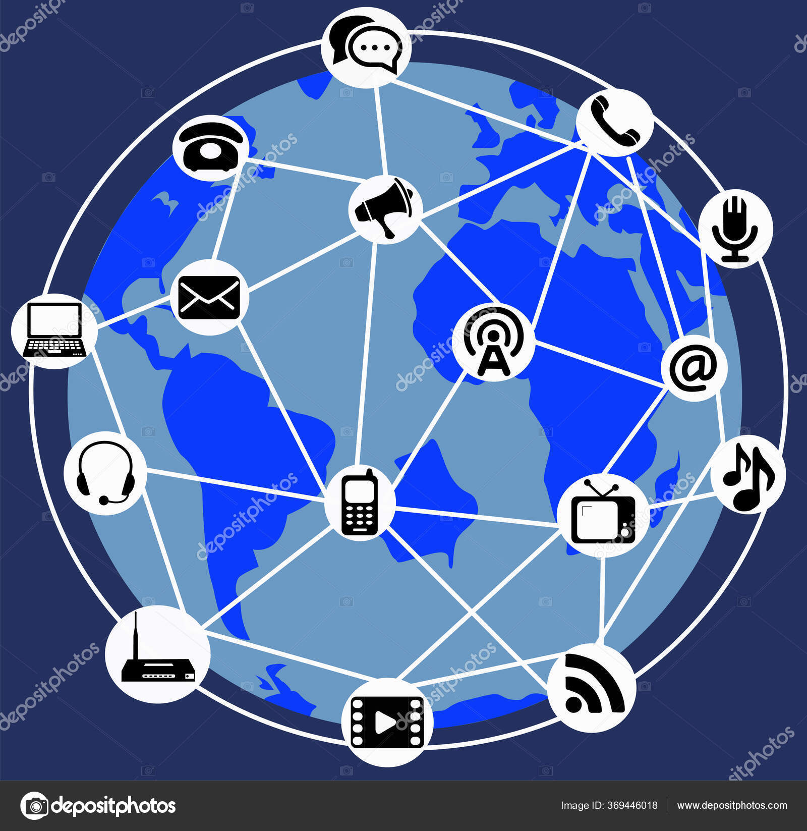 International Telecommunication Day Earth Globe Surrounded Connected ...
