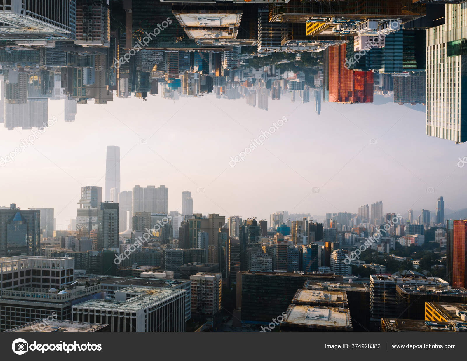 Futuristic Multiverse World Concept Downtown Skyscrapers Skyline ...