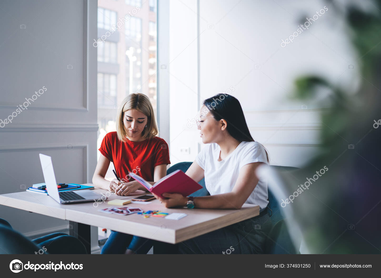 Intellectual Smart Focused Multiracial Women Casual Apparel Working ...